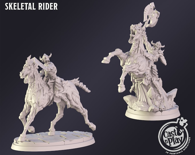 Dnd Miniature Skeletal Rider Miniature for Dungeons and Dragons ...