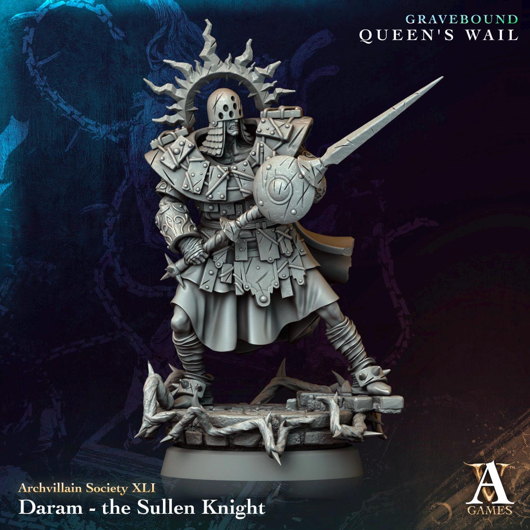 Dnd Miniature Twilight Grave Knight Miniature for Dungeons and Dragons ...