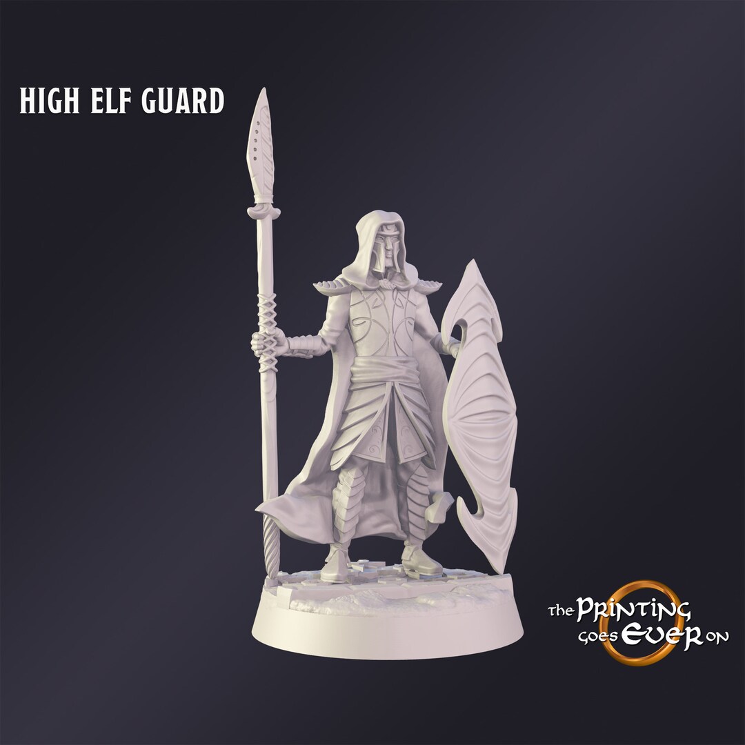 High Elf Guard Premium Tabletop Game Miniature From the Printing Goes ...