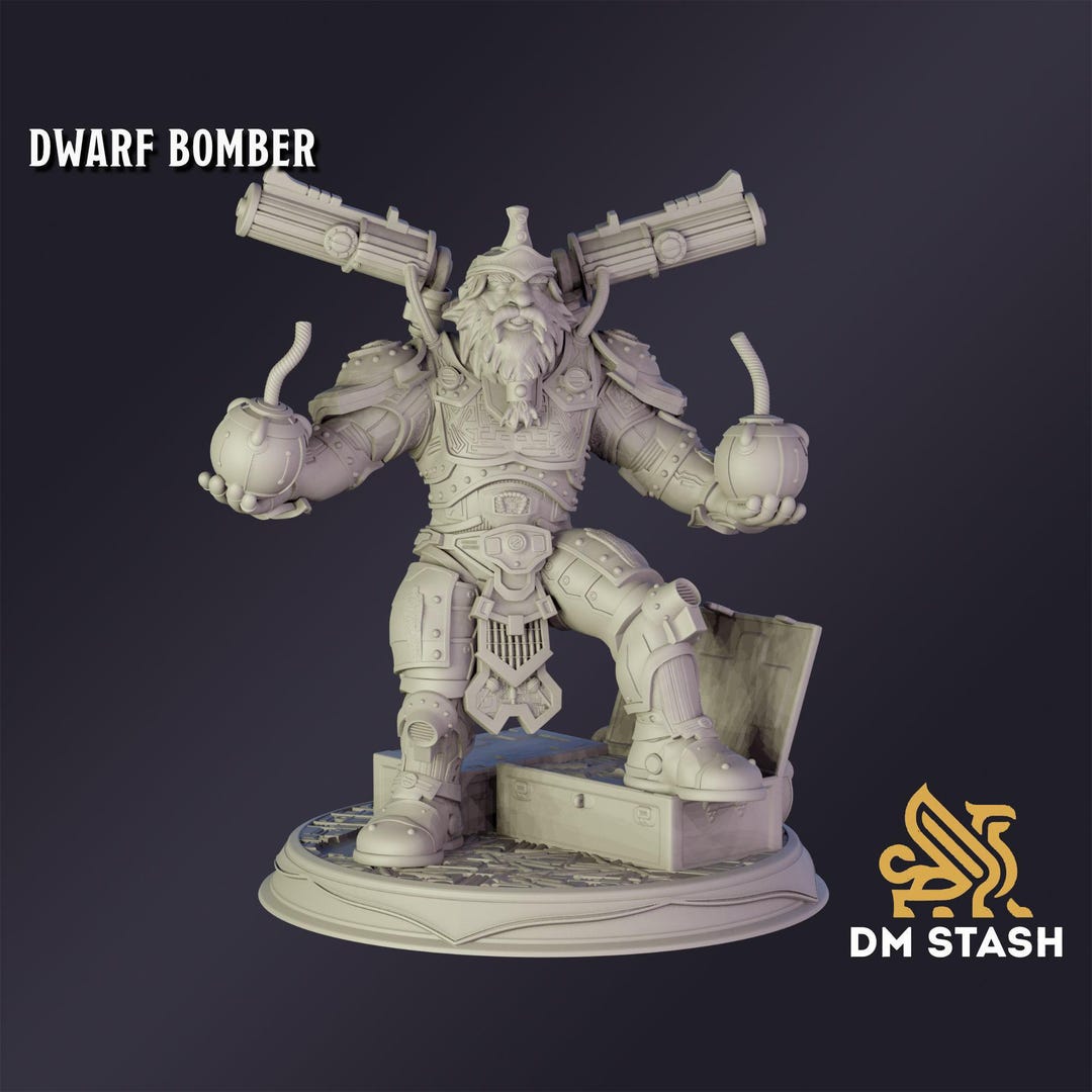 Dnd Miniature Dwarf Bomber Miniature for Dungeons and Dragons Tabletop ...