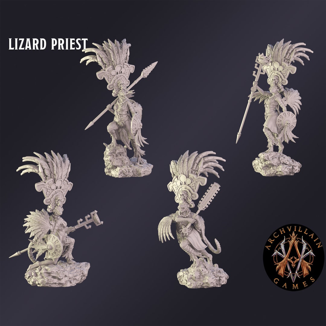 Dnd Miniature Lizard Priest Miniature for Dungeons and Dragons Tabletop ...