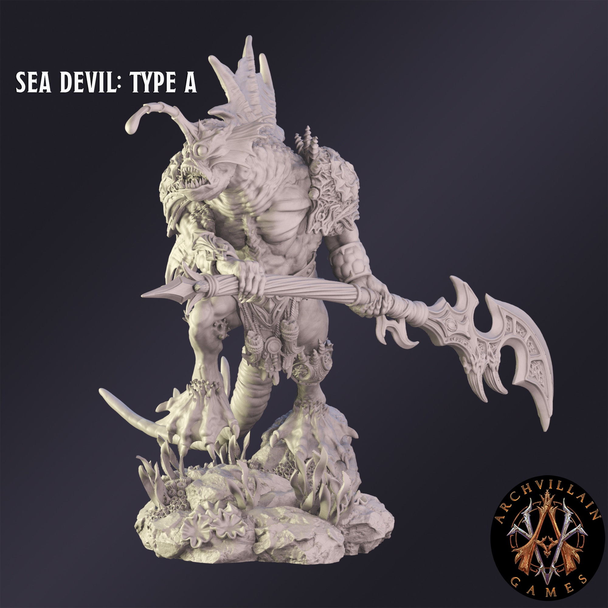 Dnd Miniature Sea Devil Miniature for Dungeons and Dragons Tabletop RPG ...