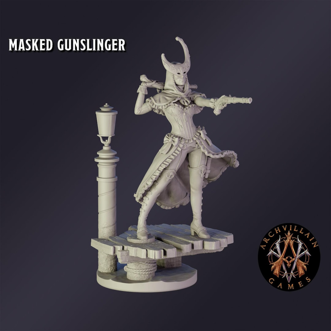 Dnd Miniature Masked Gunslinger Miniature for Dungeons and Dragons ...