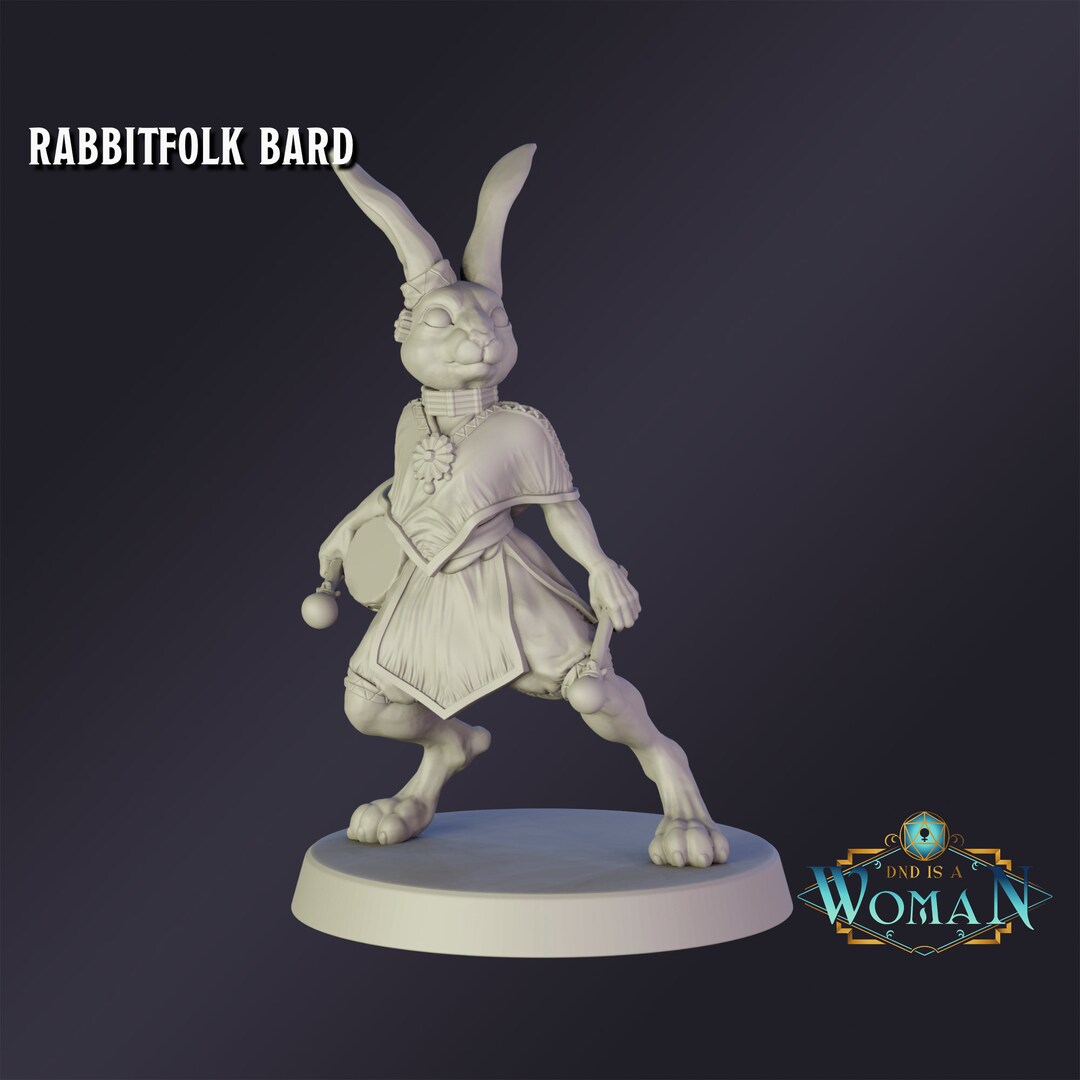 Rabbitfolk Bard Premium Tabletop Game Miniature From Dnd is a Woman ...