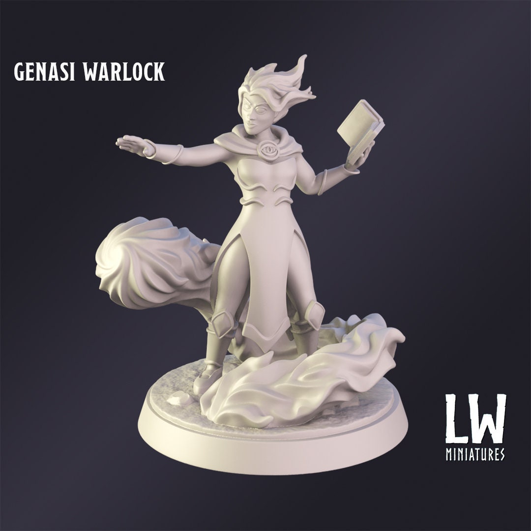 Dnd Miniature Genasi Warlock Miniature for Dungeons and Dragons ...