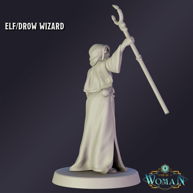 Dnd Miniature Drow Wizard Miniature for Dungeons and Dragons Tabletop ...