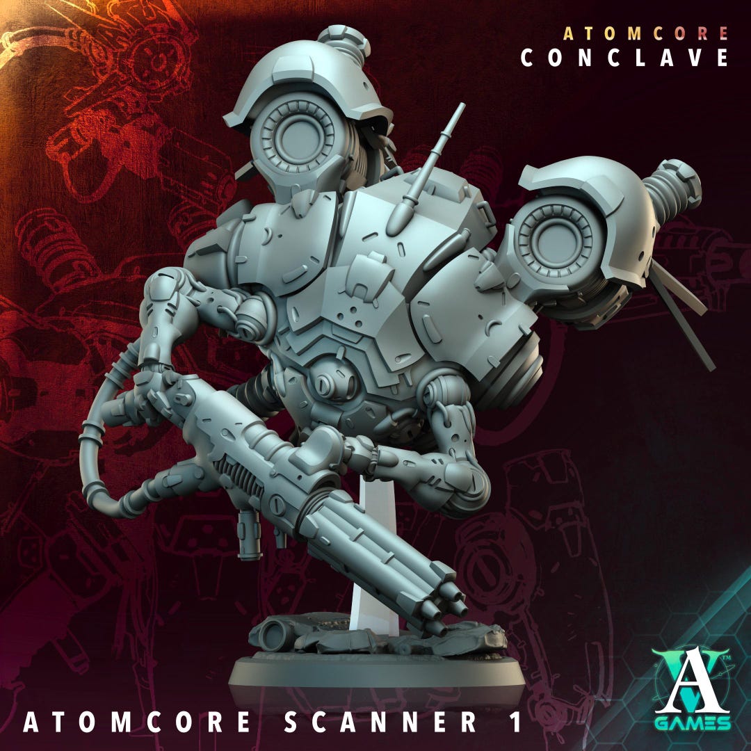 DND and Wargame Miniature Atomic Gunner Drone Miniature for Dungeons ...
