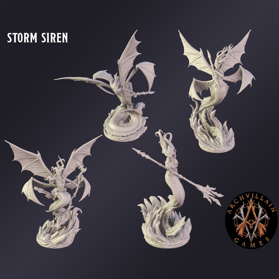 Dnd Miniature Storm Siren Miniature for Dungeons and Dragons Tabletop ...