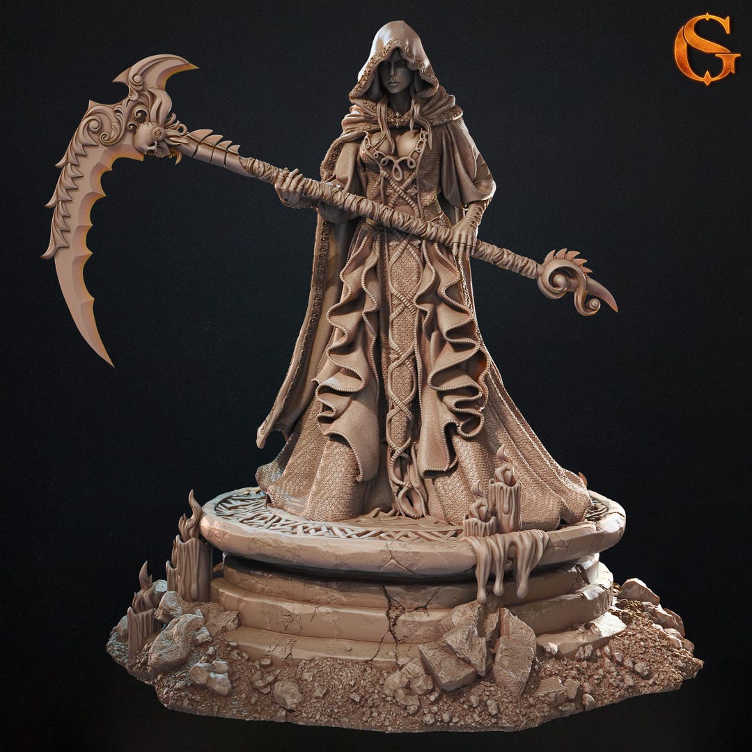 Dnd Miniature Female Grim Reaper Miniature for Dungeons and Dragons ...