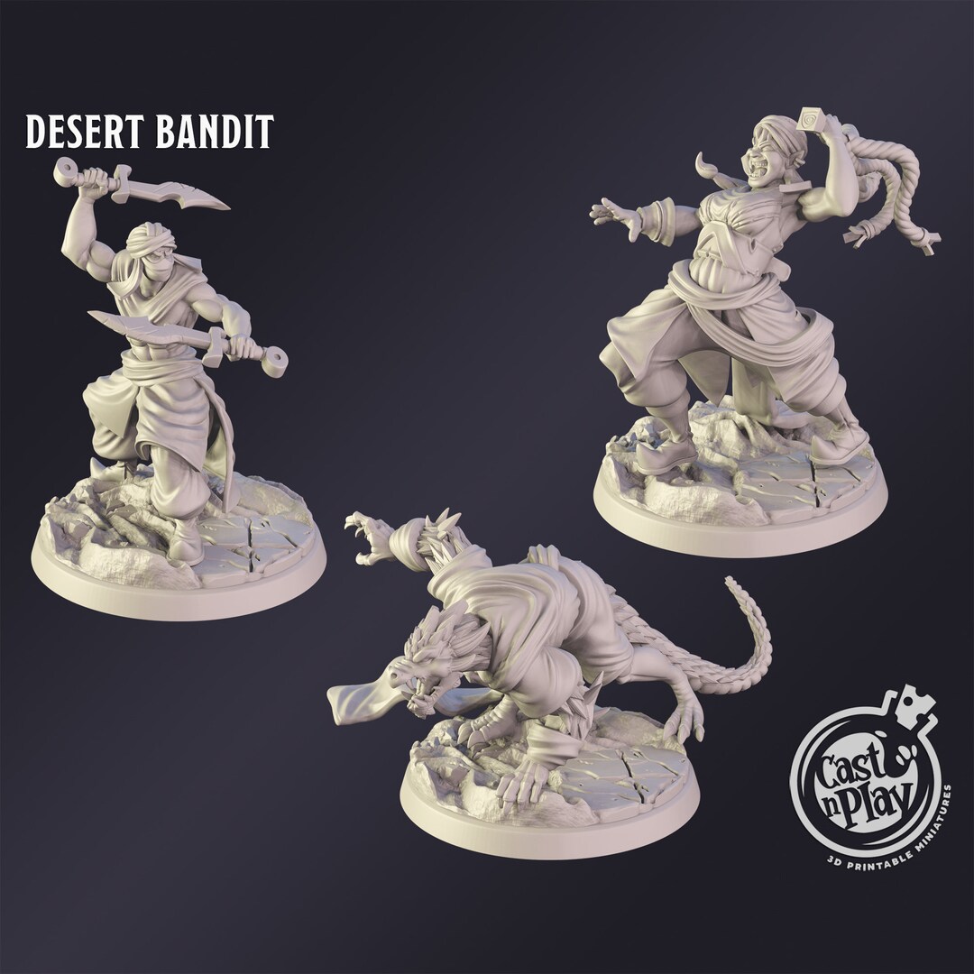 Dnd Miniature Desert Bandit Miniature for Dungeons and Dragons Tabletop ...
