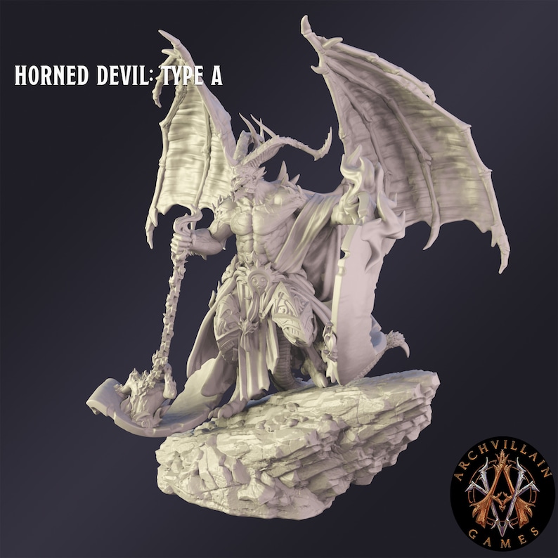 Dnd Miniature Horned Devil Miniature for Dungeons and Dragons Tabletop ...