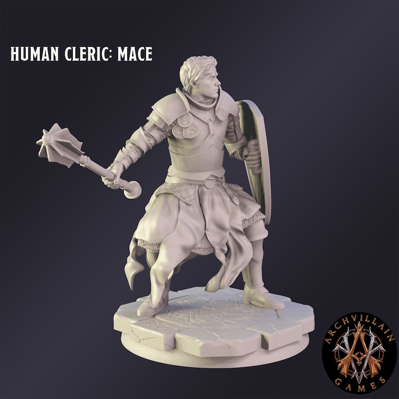 Dnd Miniature Human Cleric Miniature for Dungeons and Dragons Tabletop ...