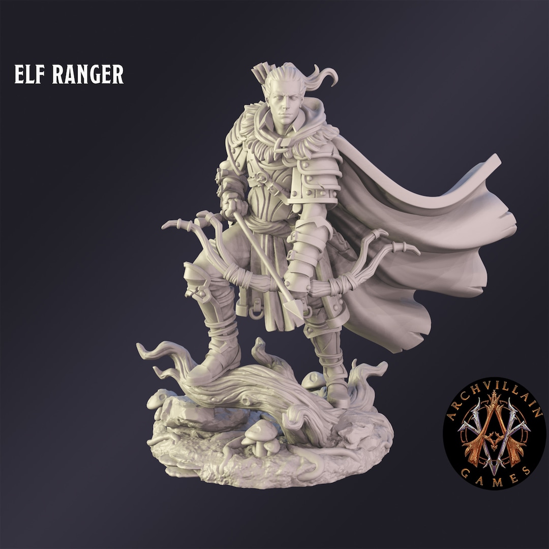 Dnd Miniature Elf Ranger Miniature for Dungeons and Dragons Tabletop ...