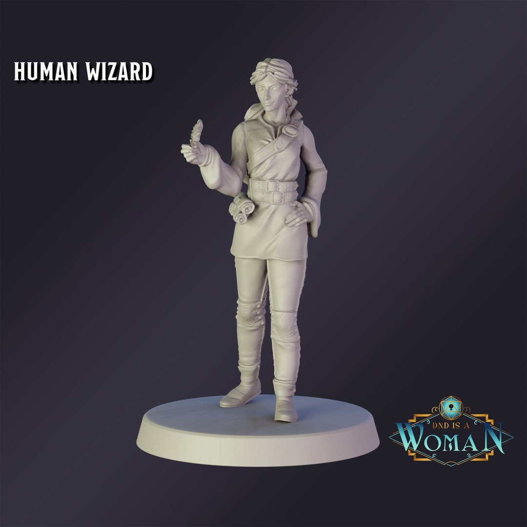 Dnd Miniature Human Wizard Miniature for Dungeons and Dragons Tabletop ...