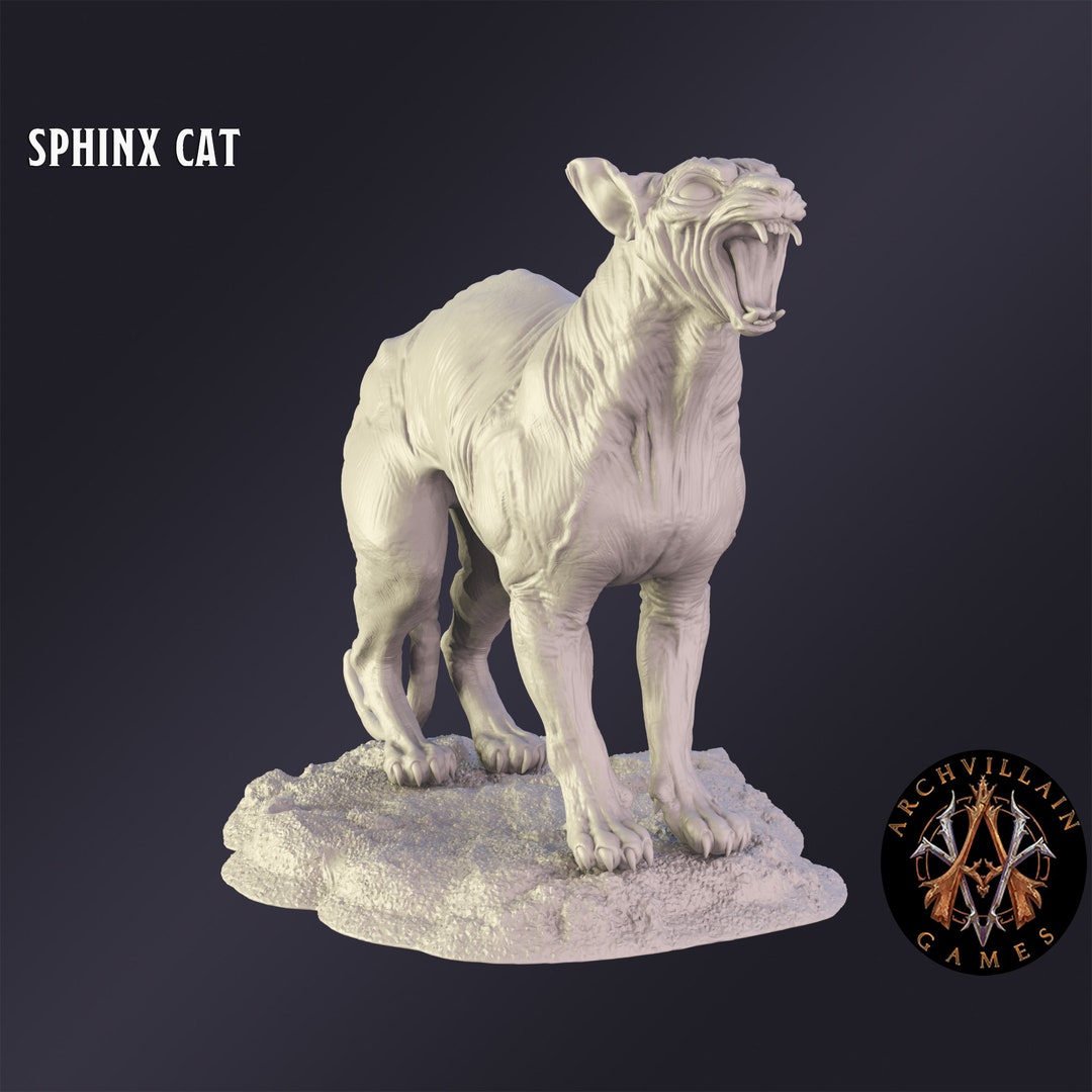 Dnd Miniature Sphinx Cat Miniature for Dungeons and Dragons Tabletop ...