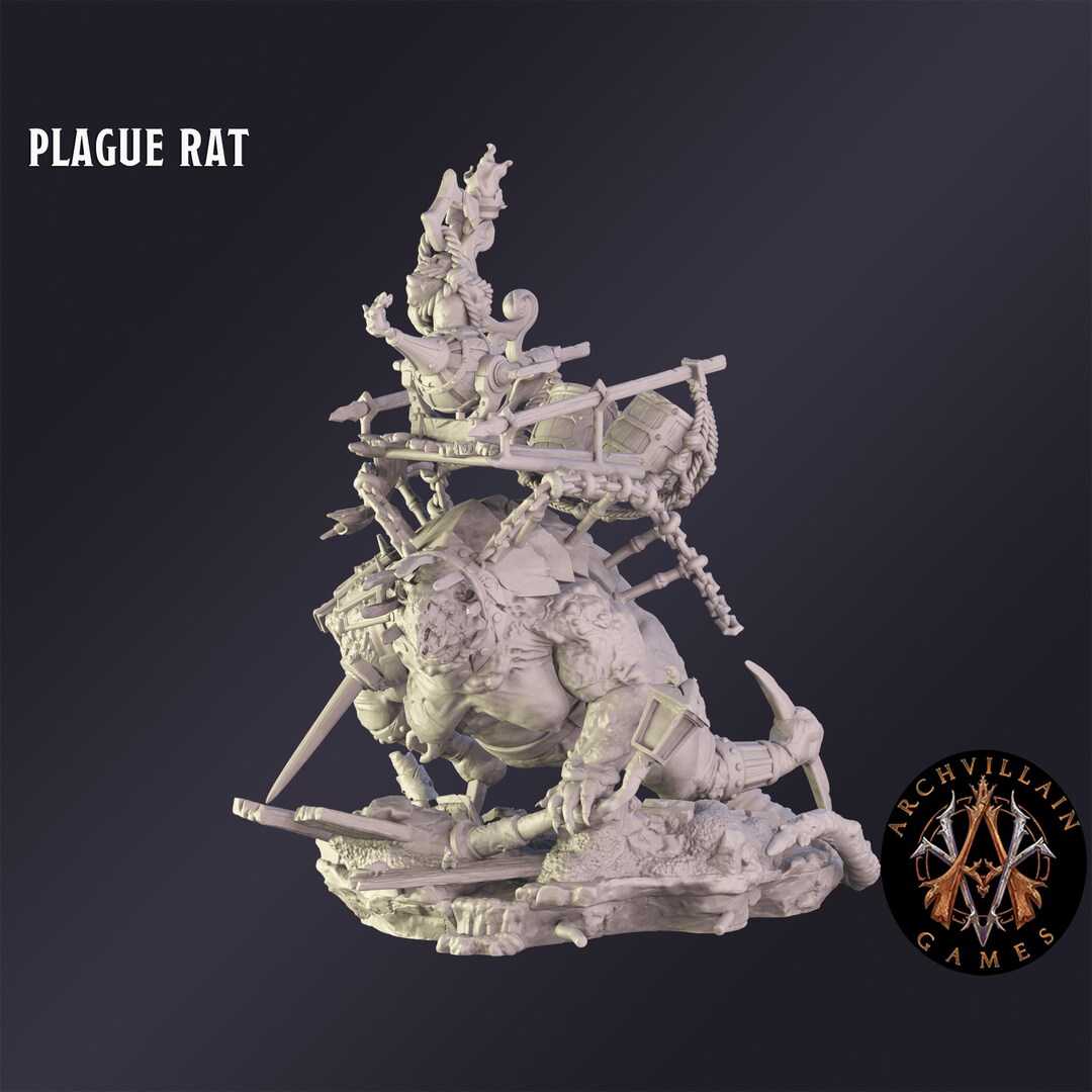 Dnd Miniature Plague Rat Miniature for Dungeons and Dragons Tabletop ...