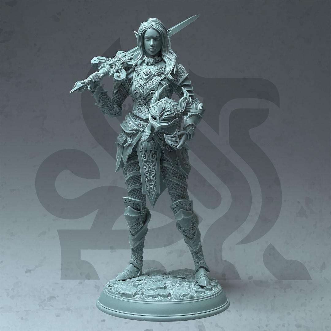 Dnd Miniature Fey Elf Paladin Miniature for Dungeons and Dragons ...