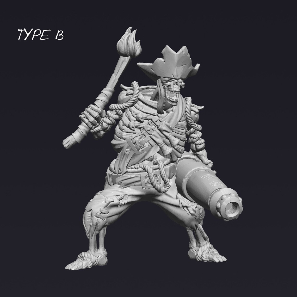 Skeleton Cannoneer Premium Tabletop Game Miniature From Cast N - Etsy