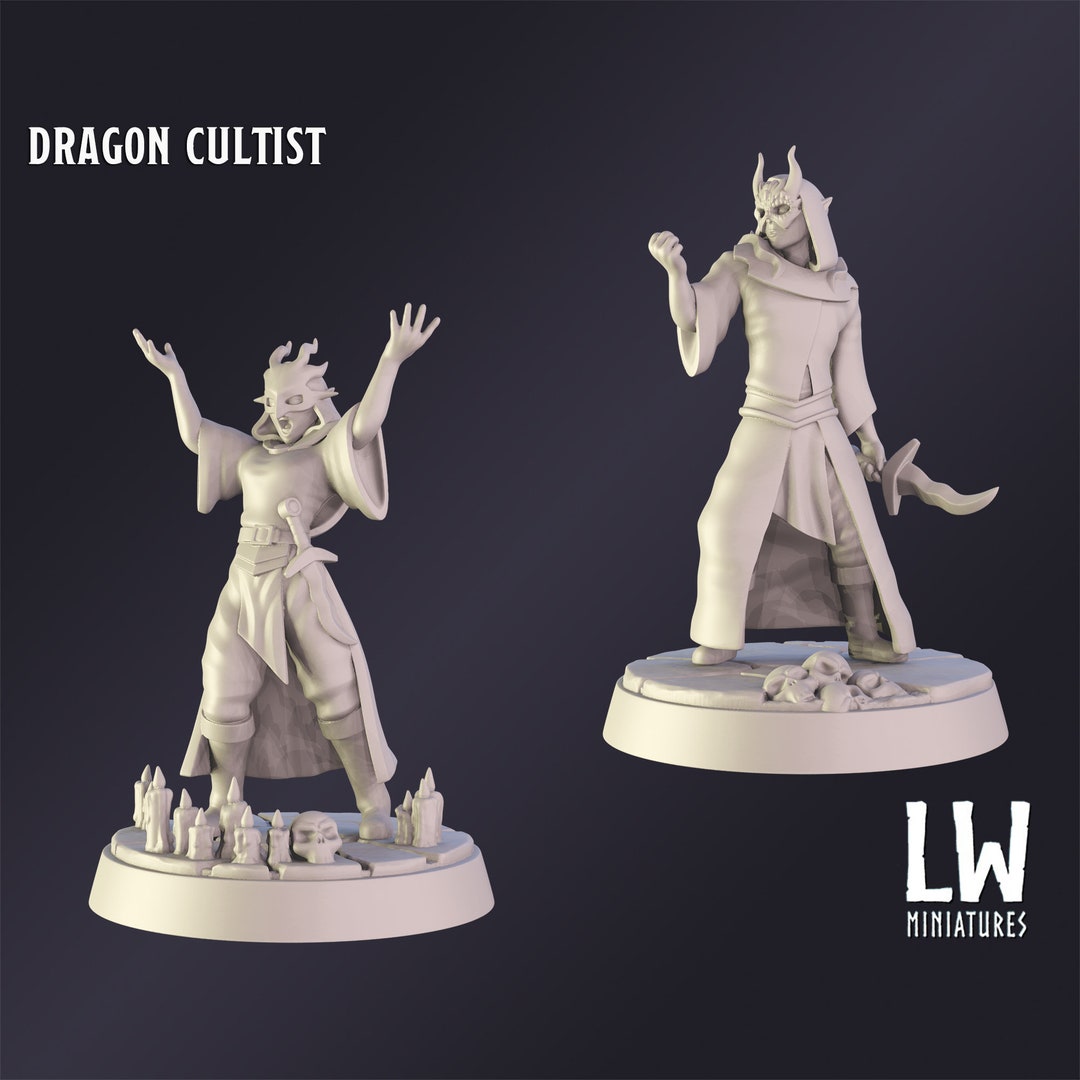 Dnd Miniature Dragon Cultists Miniature for Dungeons and Dragons ...