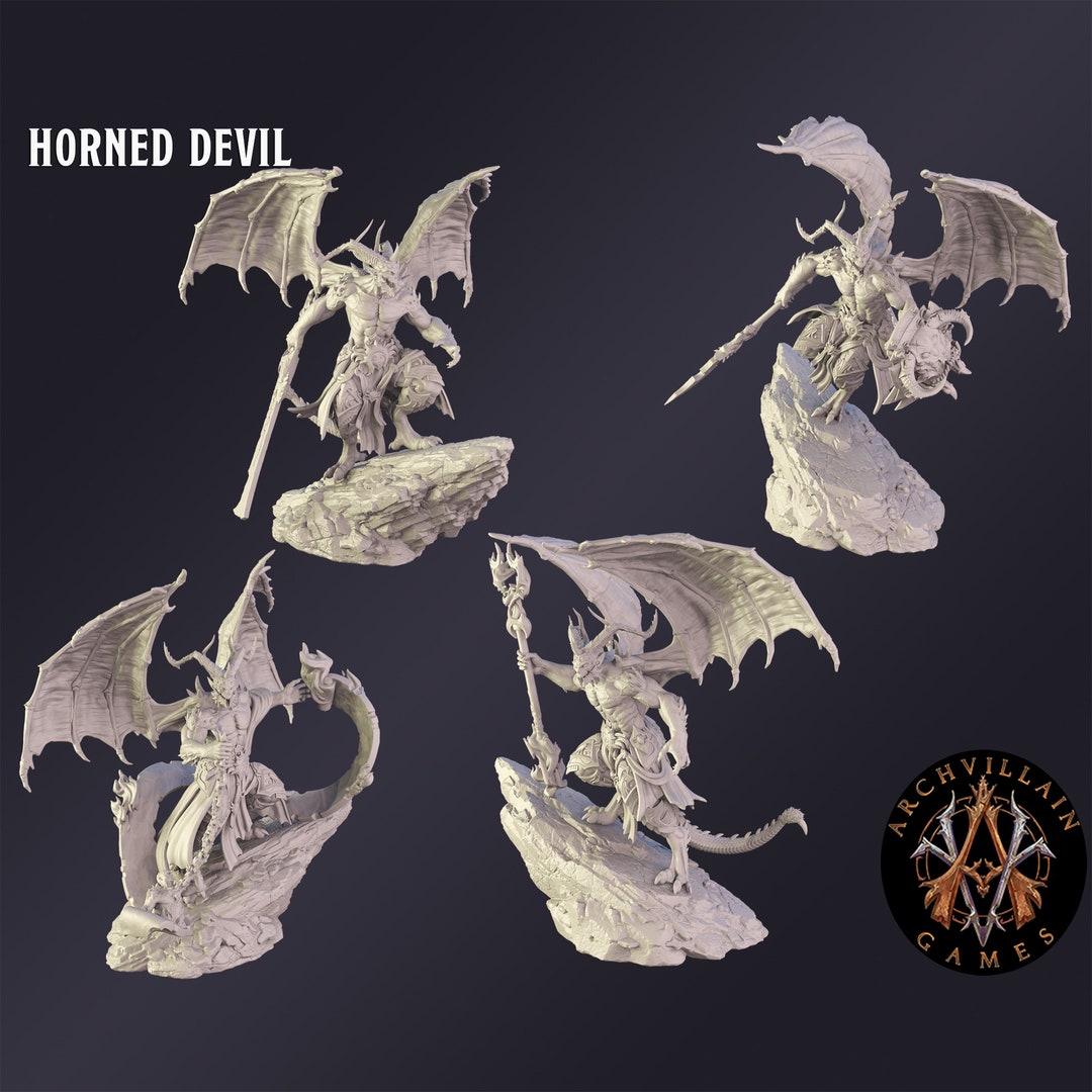Dnd Miniature Horned Devil Miniature for Dungeons and Dragons Tabletop ...