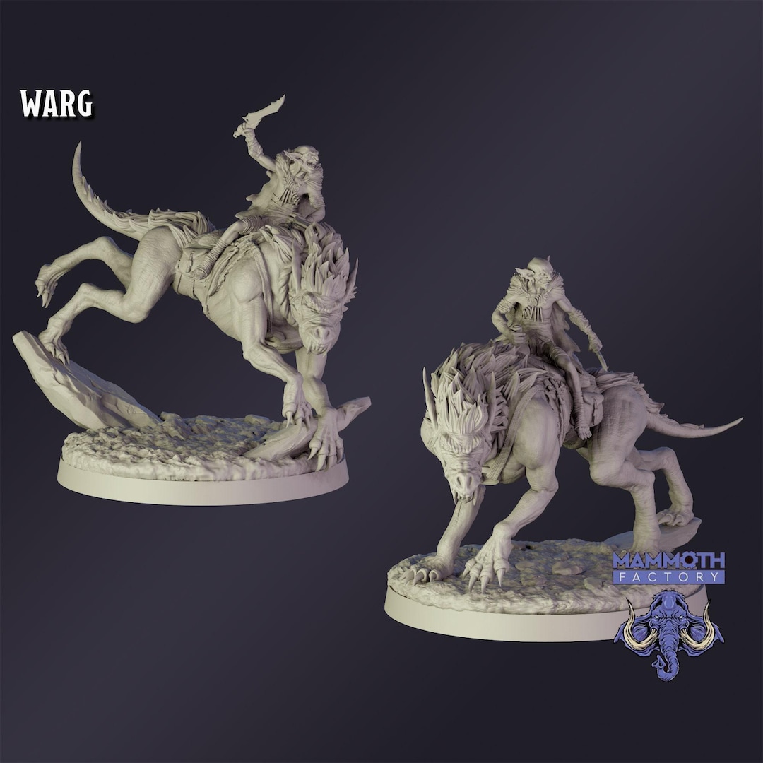 Dnd Miniature Warg Miniature for Dungeons and Dragons Tabletop RPG ...