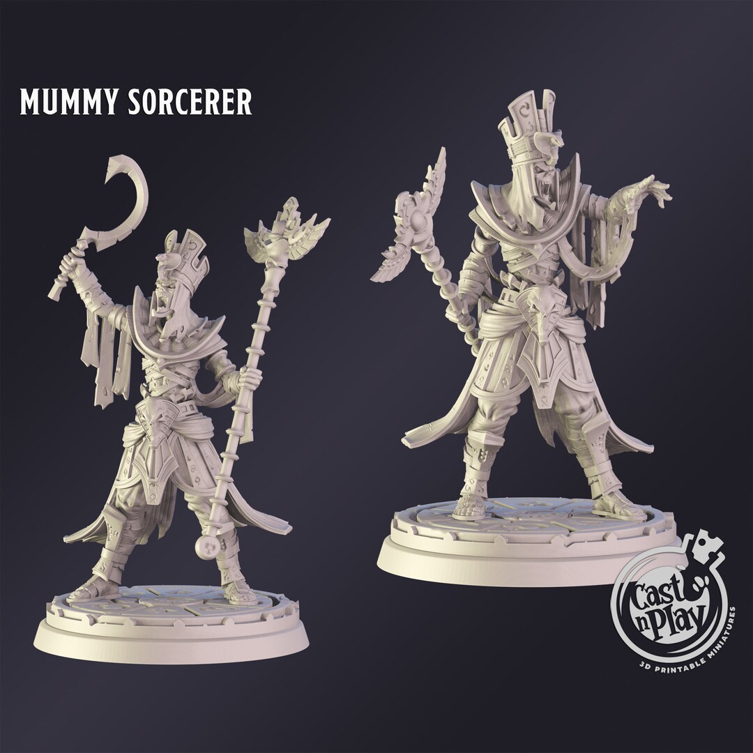 Dnd Miniature Mummy Sorcerer Miniature for Dungeons and Dragons ...