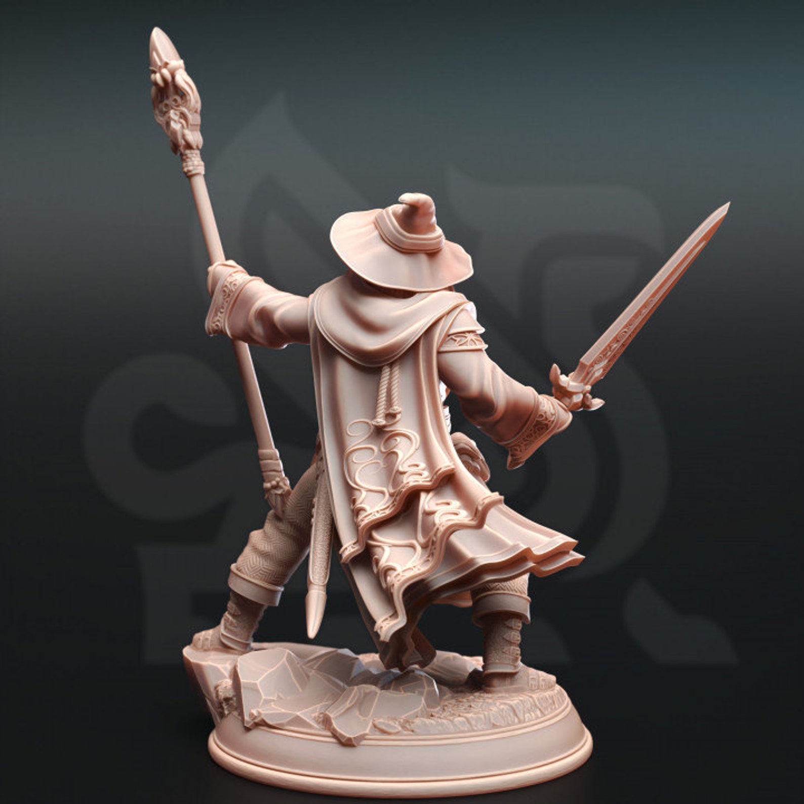 Dnd Miniature Human Wizard Miniature for Dungeons and Dragons Tabletop ...