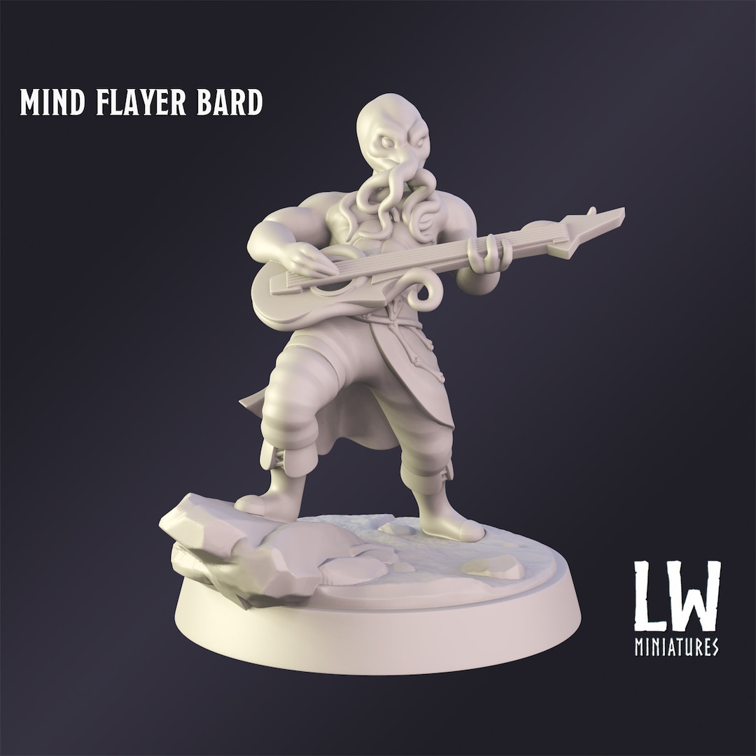 Dnd Miniature Mind Flayer Bard Miniature for Dungeons and Dragons ...