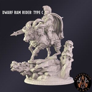 Dwarf Ram Rider Premium Tabletop Game Miniature From Archvillain Games ...