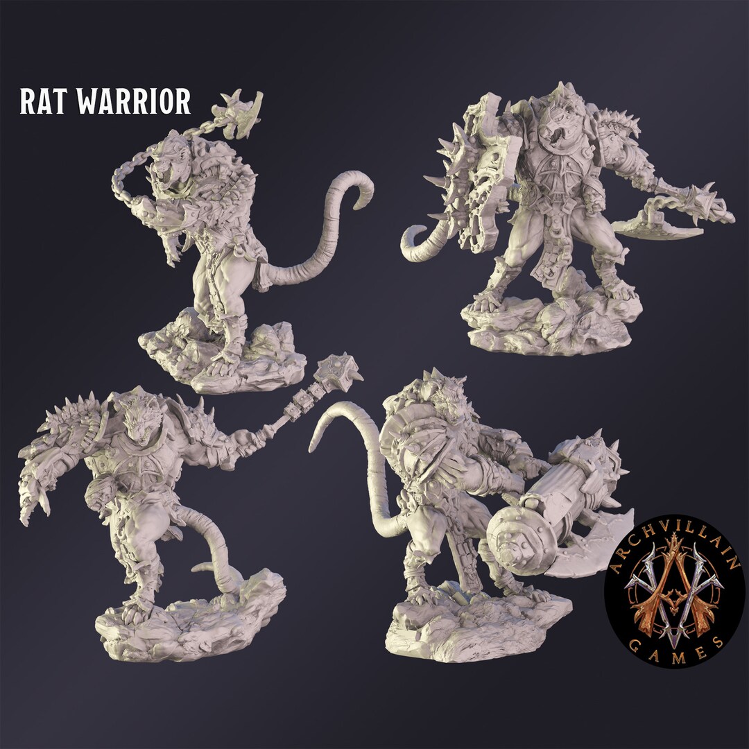 Dnd Miniature Rat Warrior Miniature for Dungeons and Dragons Tabletop ...