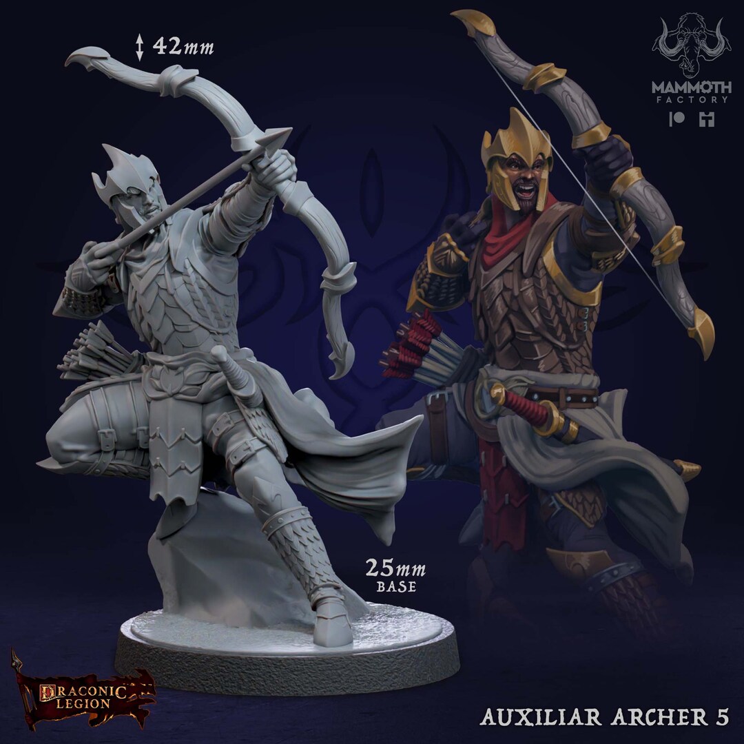 Dnd Miniature Dragon Knight Archer Miniature for Dungeons and Dragons ...