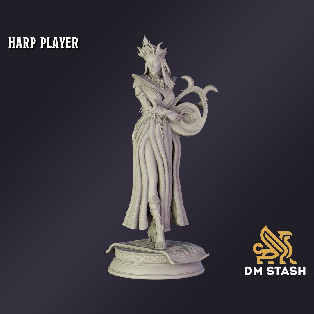 Dnd Miniature Harp Player Miniature for Dungeons and Dragons Tabletop ...