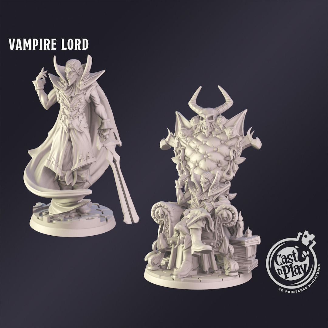 Vampire Lord Miniature for Dungeons and Dragons Tabletop RPG Wargaming ...