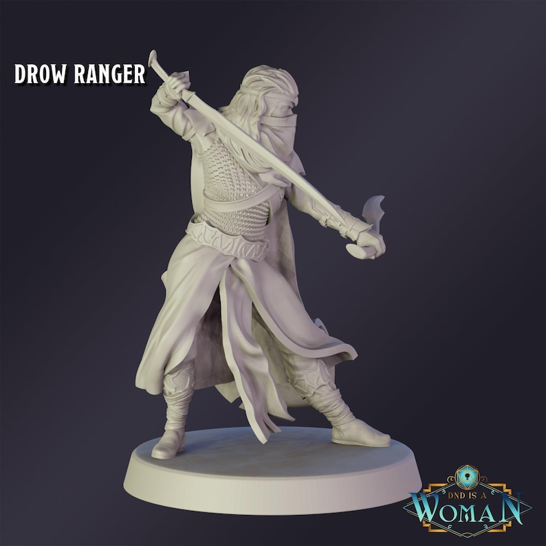Dnd Miniature Drow Ranger Miniature for Dungeons and Dragons Tabletop ...