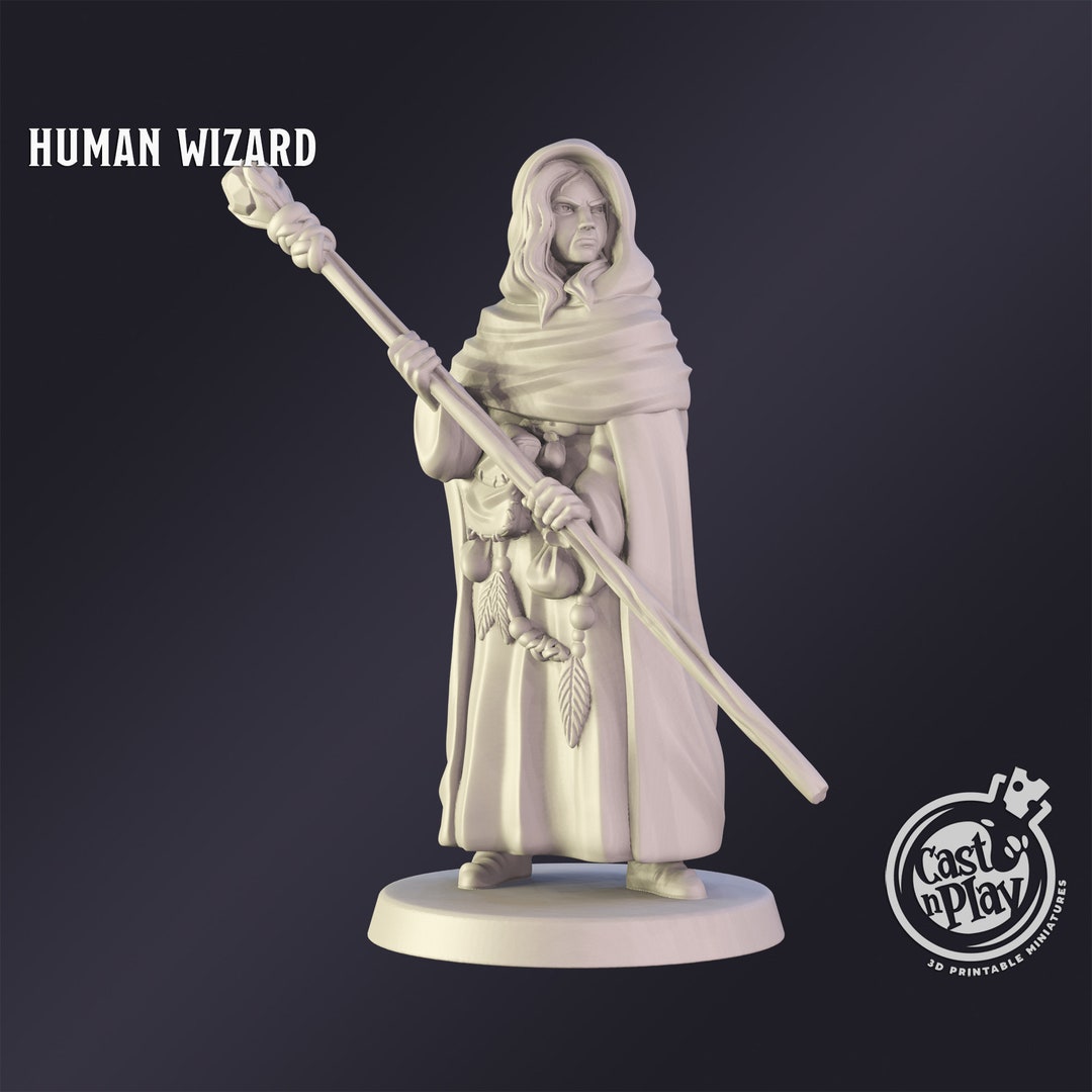 Dnd Miniature Human Wizard Miniature for Dungeons and Dragons Tabletop ...