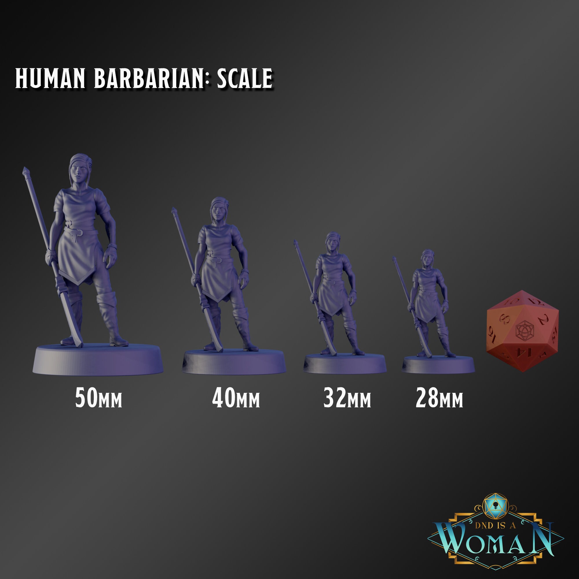 Human Barbarian Premium Tabletop Game Miniature From Dnd is a - Etsy