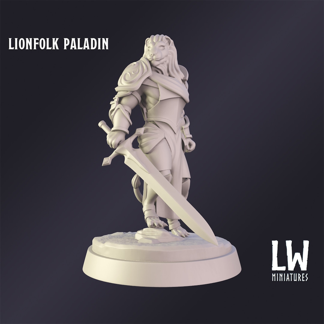 Dnd Miniature Lionfolk Paladin Miniature for Dungeons and Dragons ...