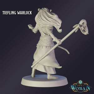 Dnd Miniature Tiefling Warlock Miniature for Dungeons and Dragons Tabletop RPG Wargaming ...