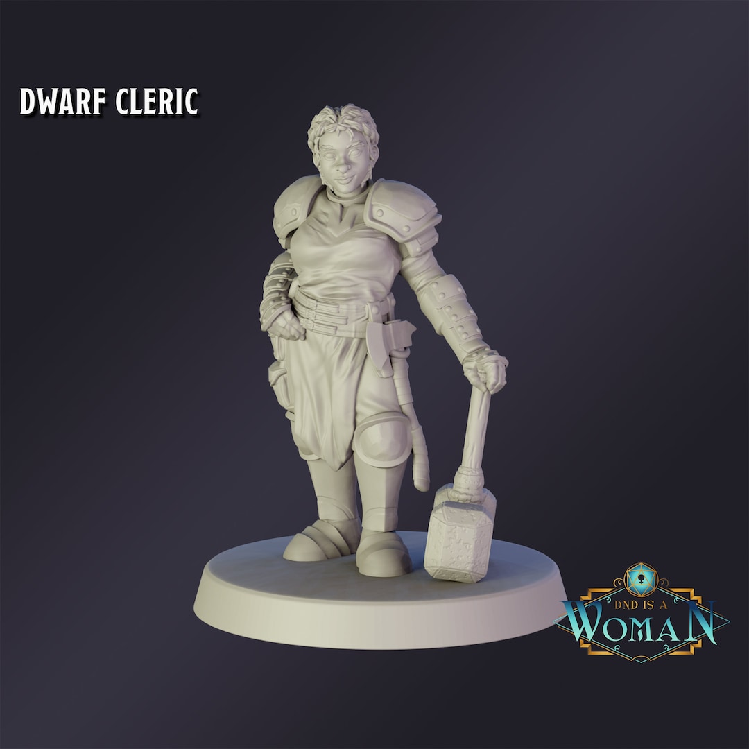 Dnd Miniature Dwarf Cleric Miniature for Dungeons and Dragons Tabletop ...