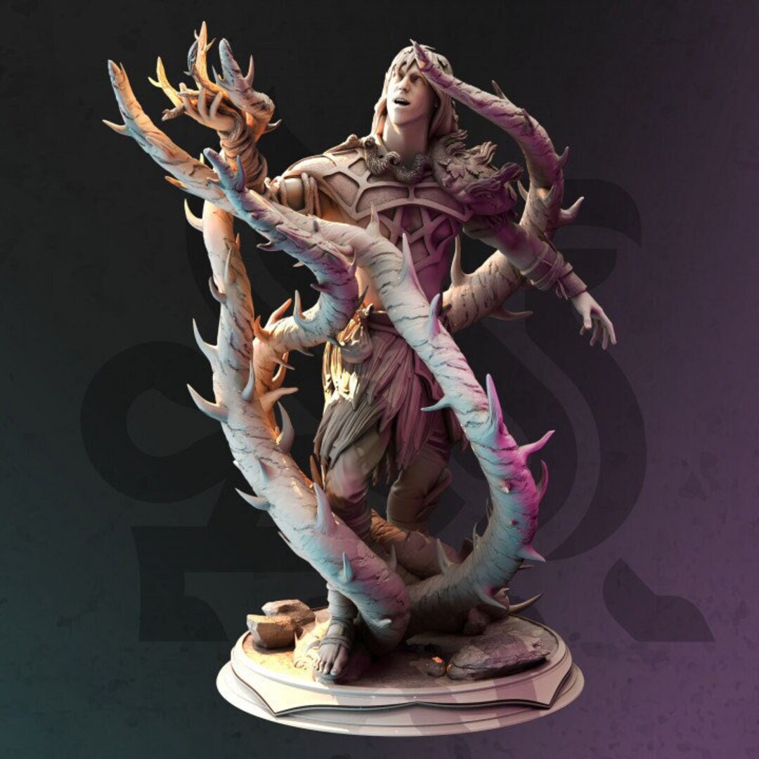 Dnd Miniature Dark Elf Druid Miniature for Dungeons and Dragons ...