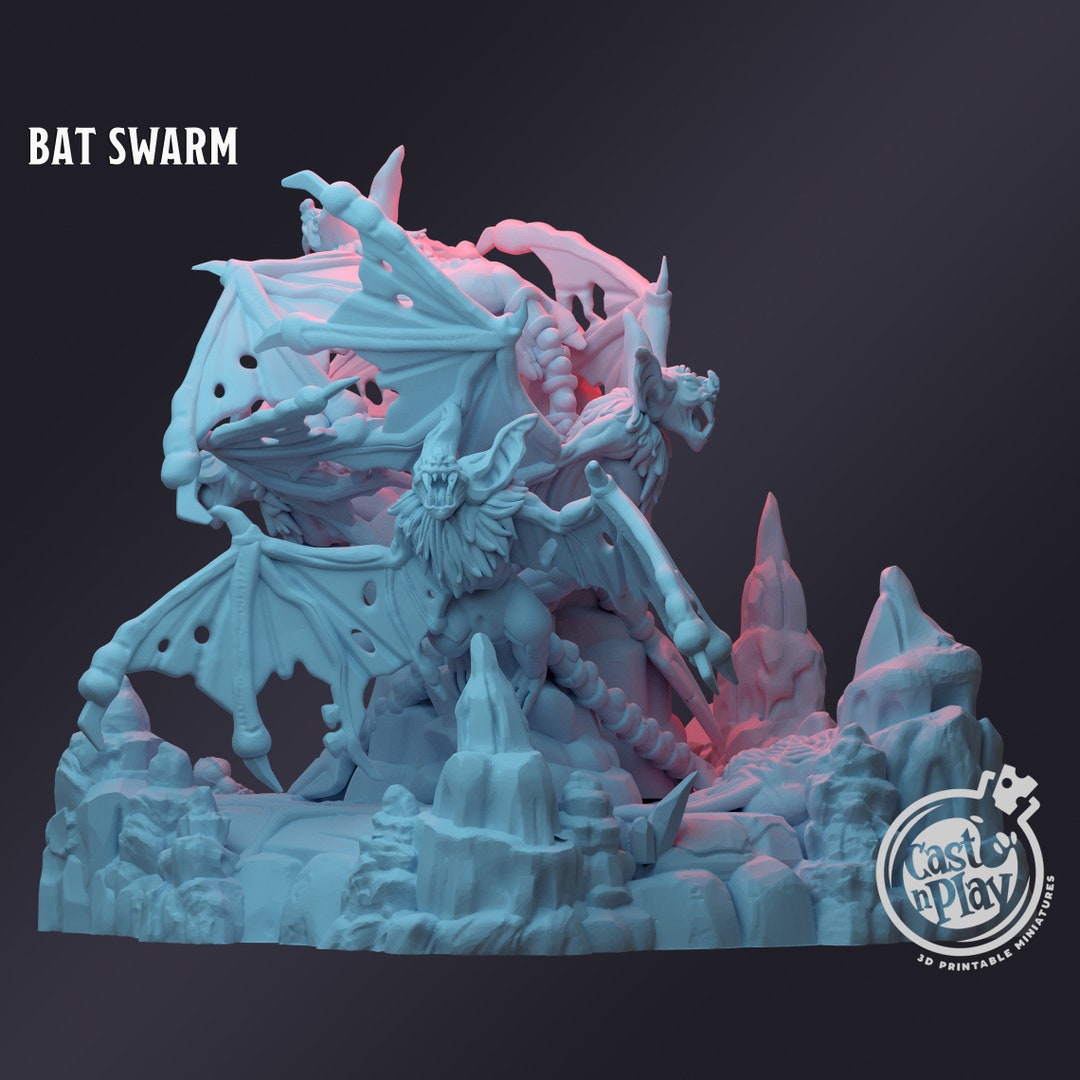 Dnd Miniature Bat Swarm Miniature for Dungeons and Dragons Tabletop RPG ...