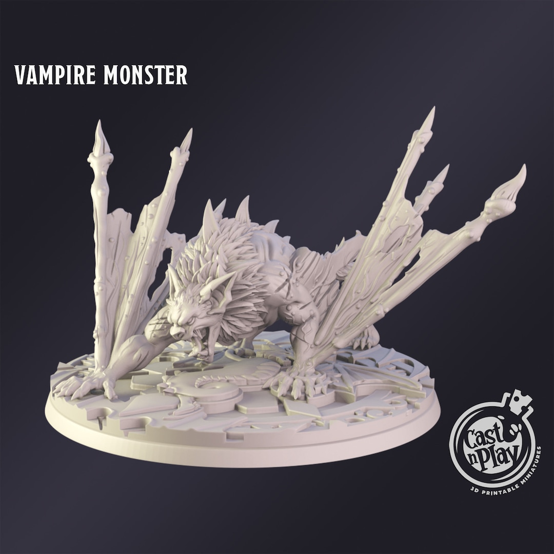 Dnd Miniature Vampire Beast Miniature for Dungeons and Dragons Tabletop ...