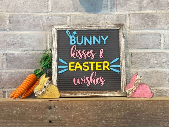 Bunny Kisses and Easter Wishes Letter Board Icons Easter | Etsy