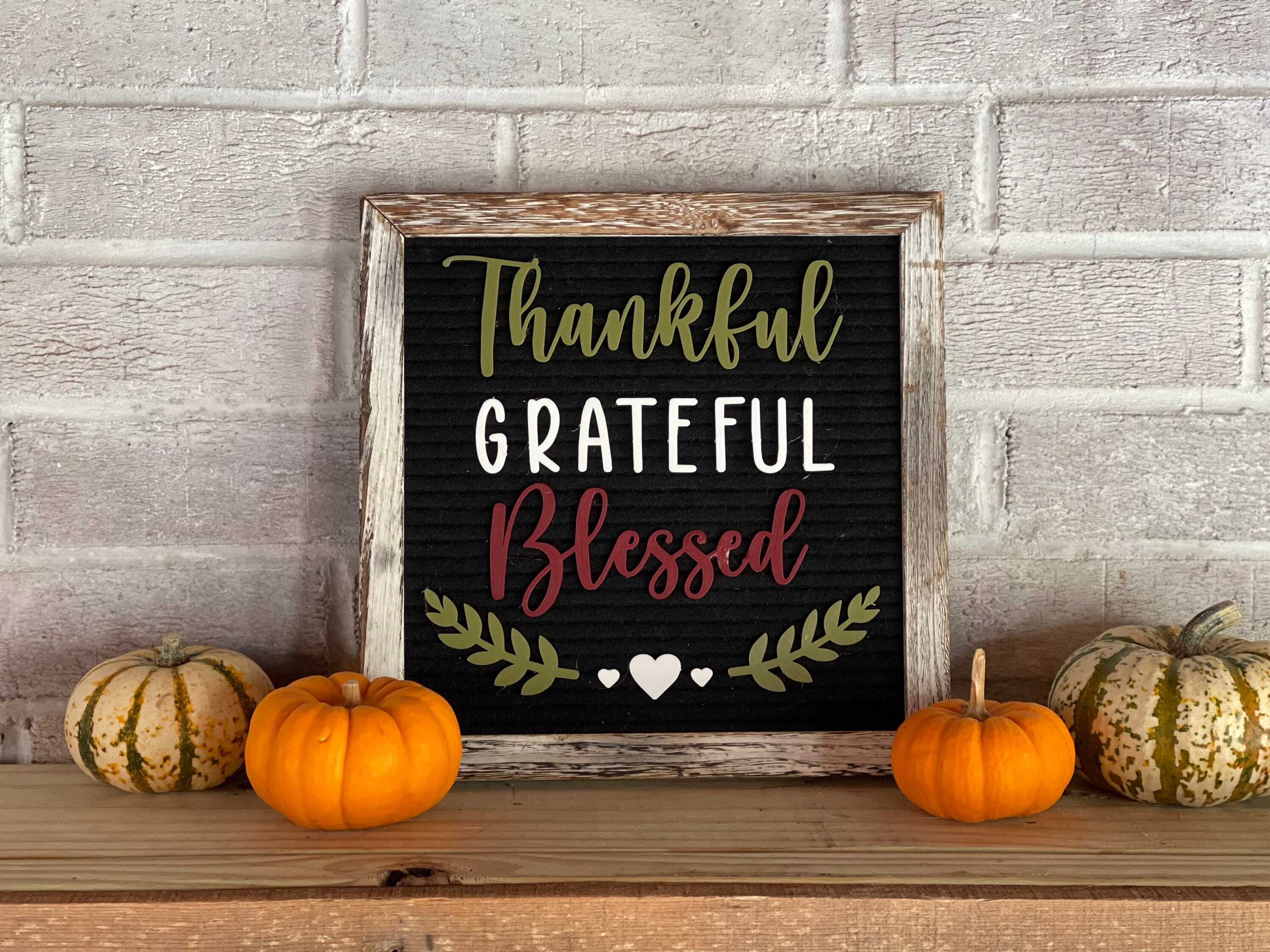 Thankful Grateful Blessed Letter Board Icons Thanksgiving - Etsy