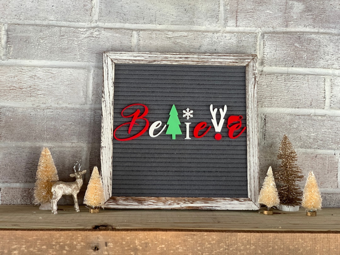 Believe Christmas Letter Board Icons - 3D Printed Holiday Decor - Etsy
