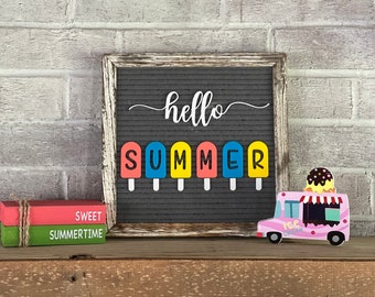 Hello Summer Popsicle Letter Board Icons - Etsy