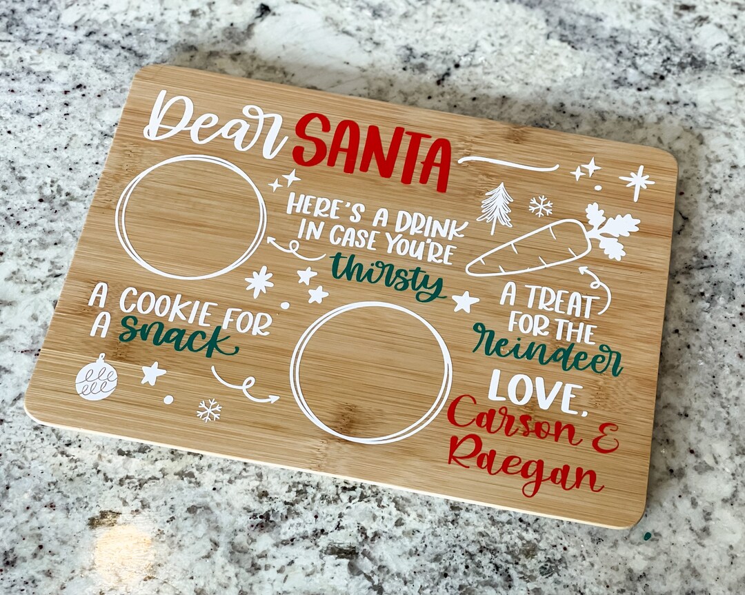 Christmas Dear Santa Treat Tray Personalized Holiday Santa Milk and ...
