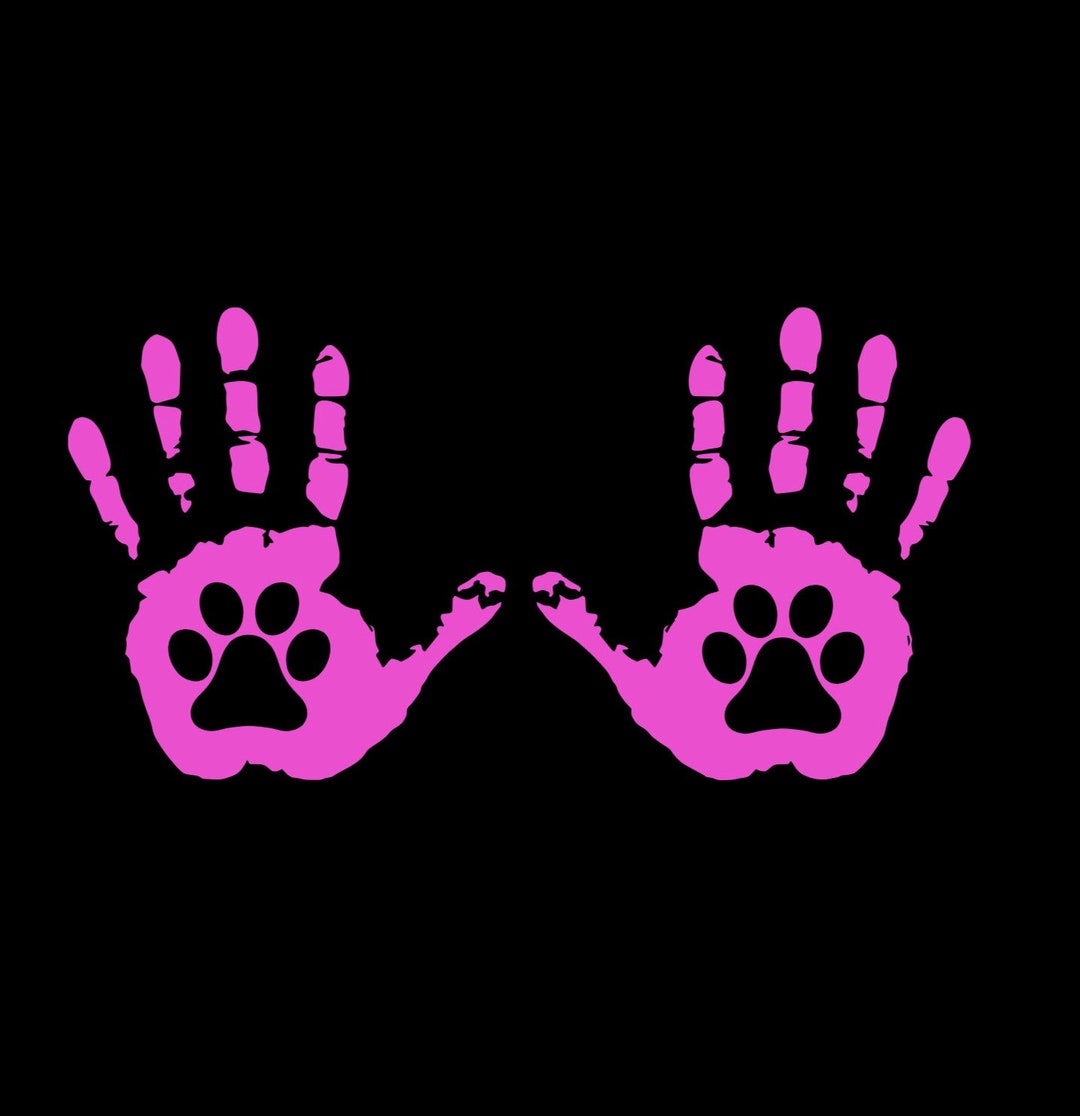 Hand Wave Paw Print Decal Set of 2 Wave Decal Mirror Decal - Etsy