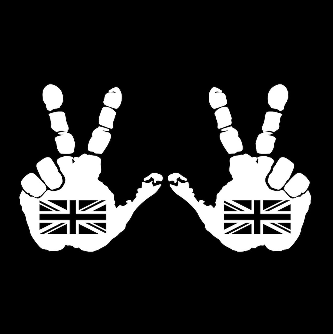 Set of 2 Union Jack Peace Wave Decals for Jeep Side Mirrors - Hand Wave ...