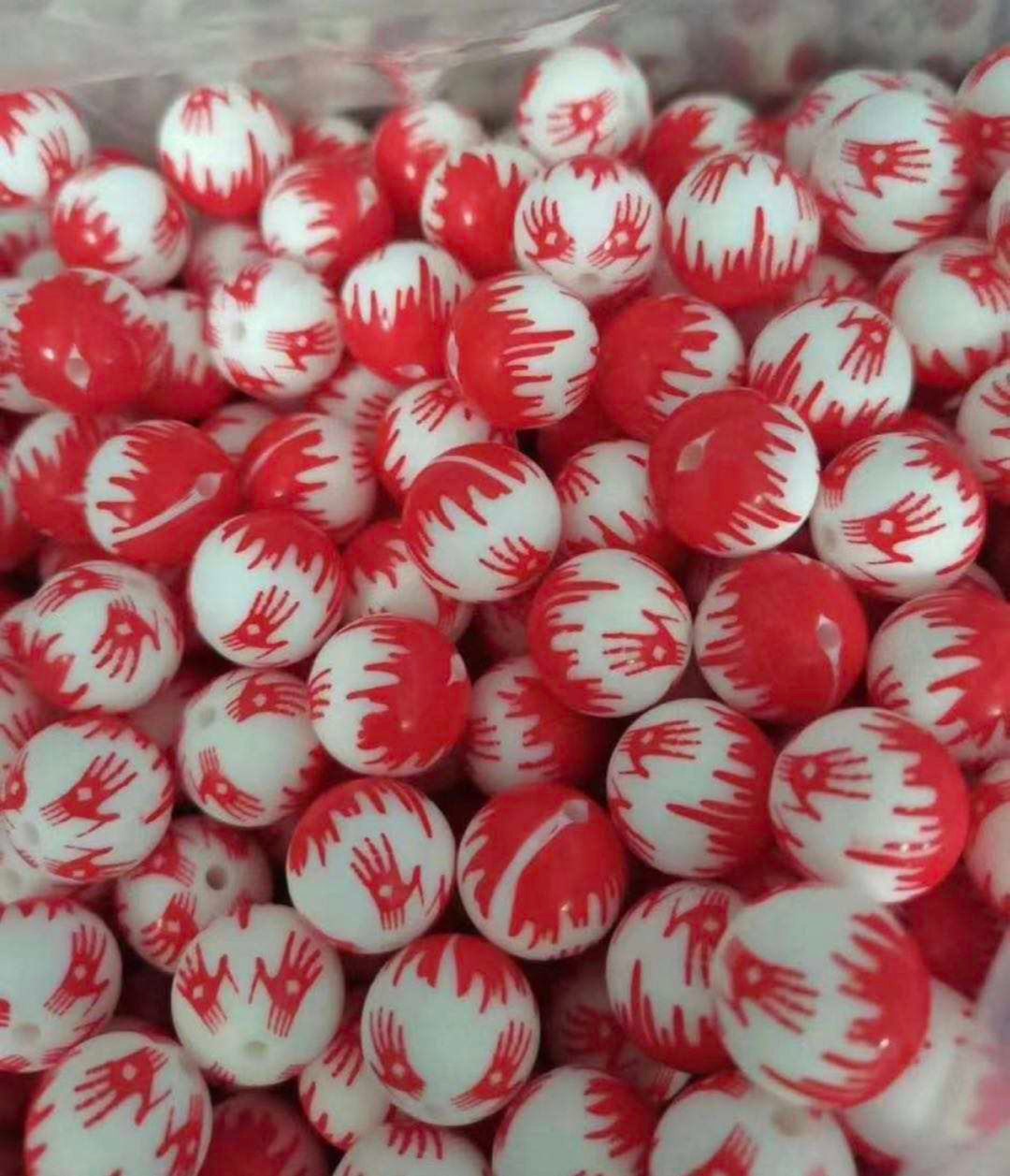Bloody Hand 15mm Silicone Beads | Halloween Focal Bead | Pen Beads ...